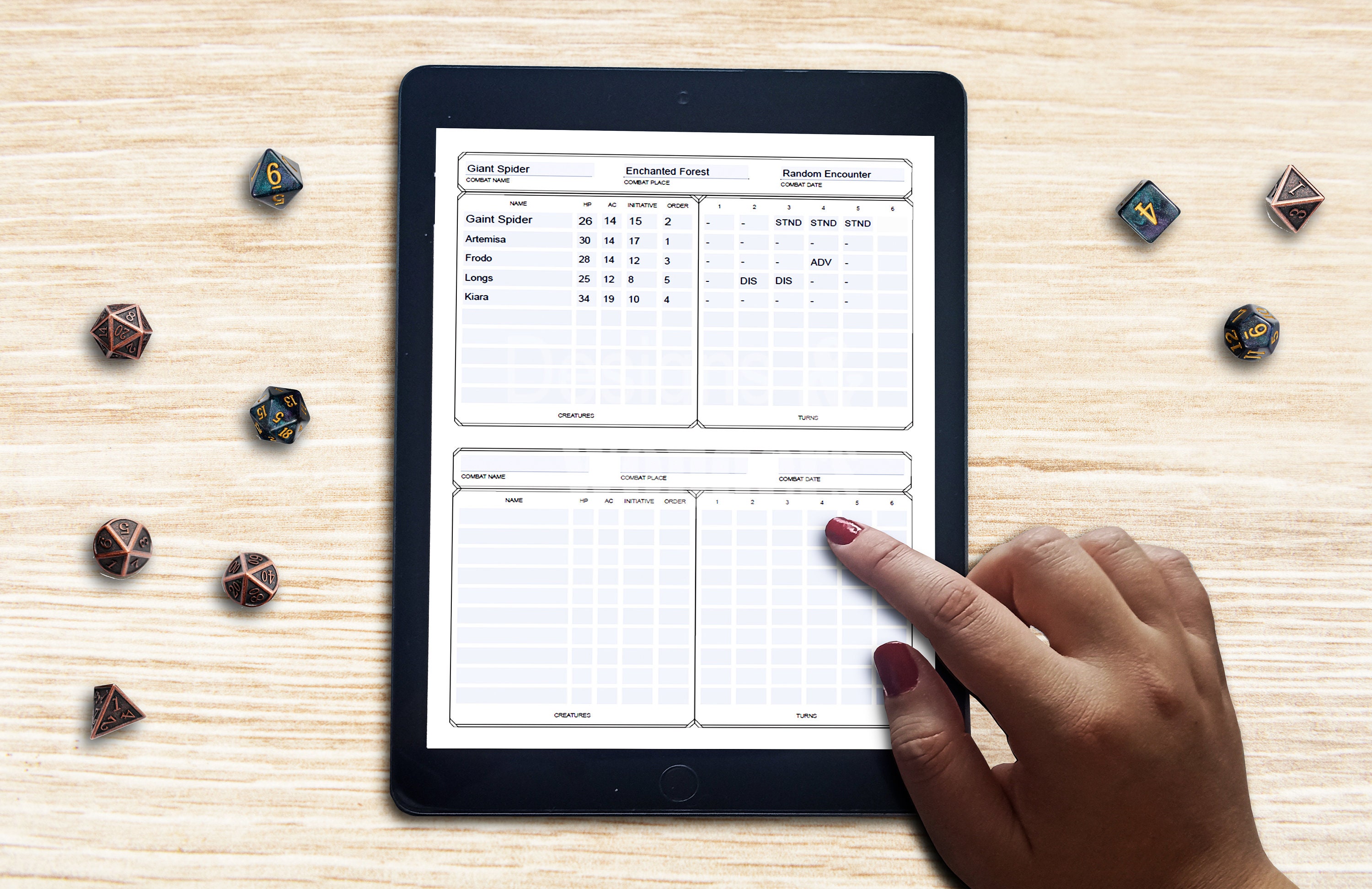 Combat Tracker for D&D 5e Dungeons and Dragons DM Combat - Etsy