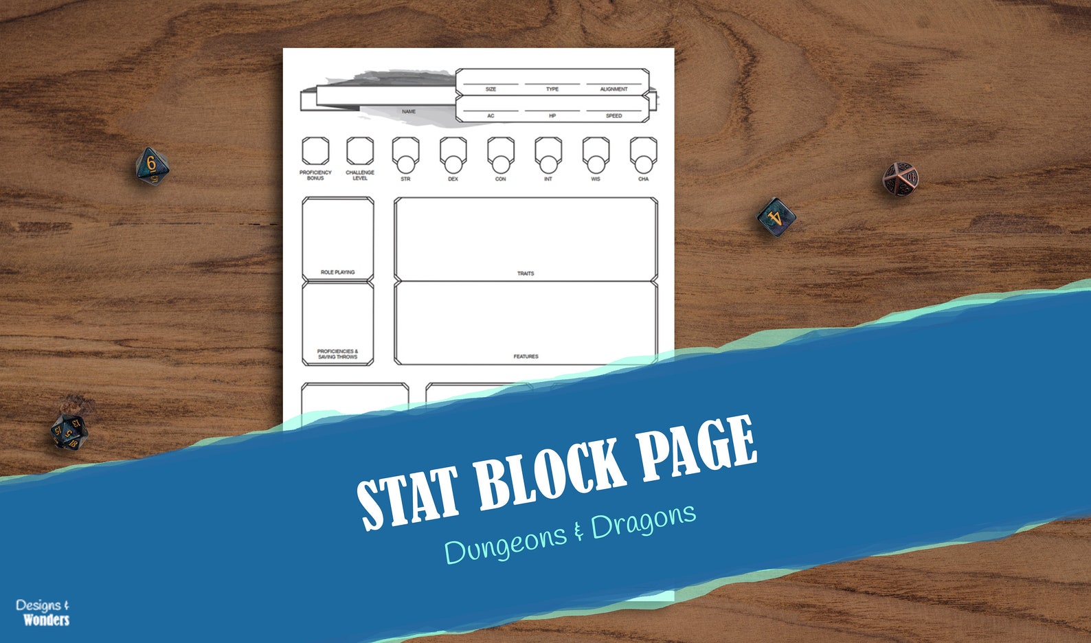 Stat Block Page for D&D 5e | Dungeons and Dragons | DM Stats Block ...