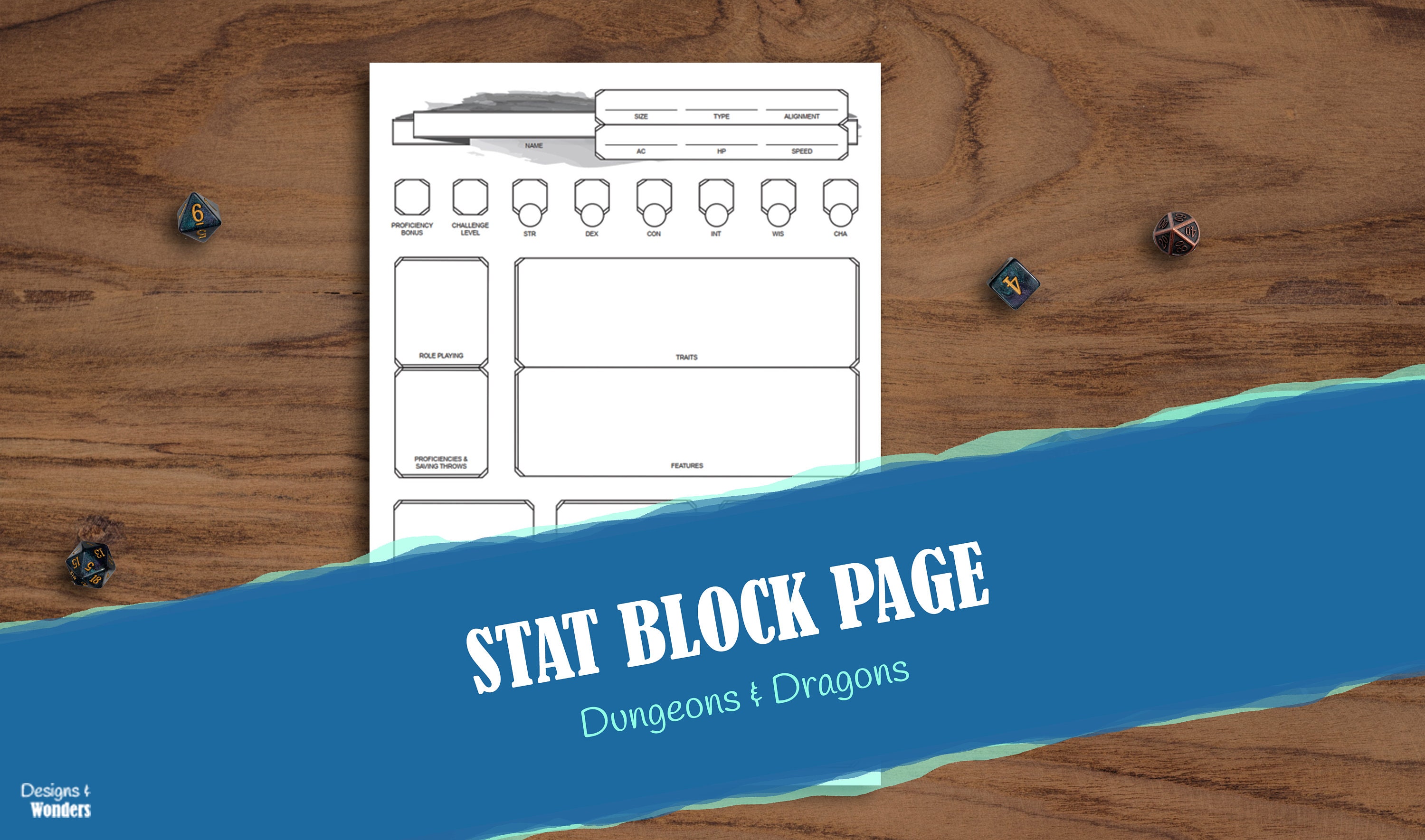 Stat Block Page for D&D 5e | Dungeons and Dragons | DM Stats Block ...