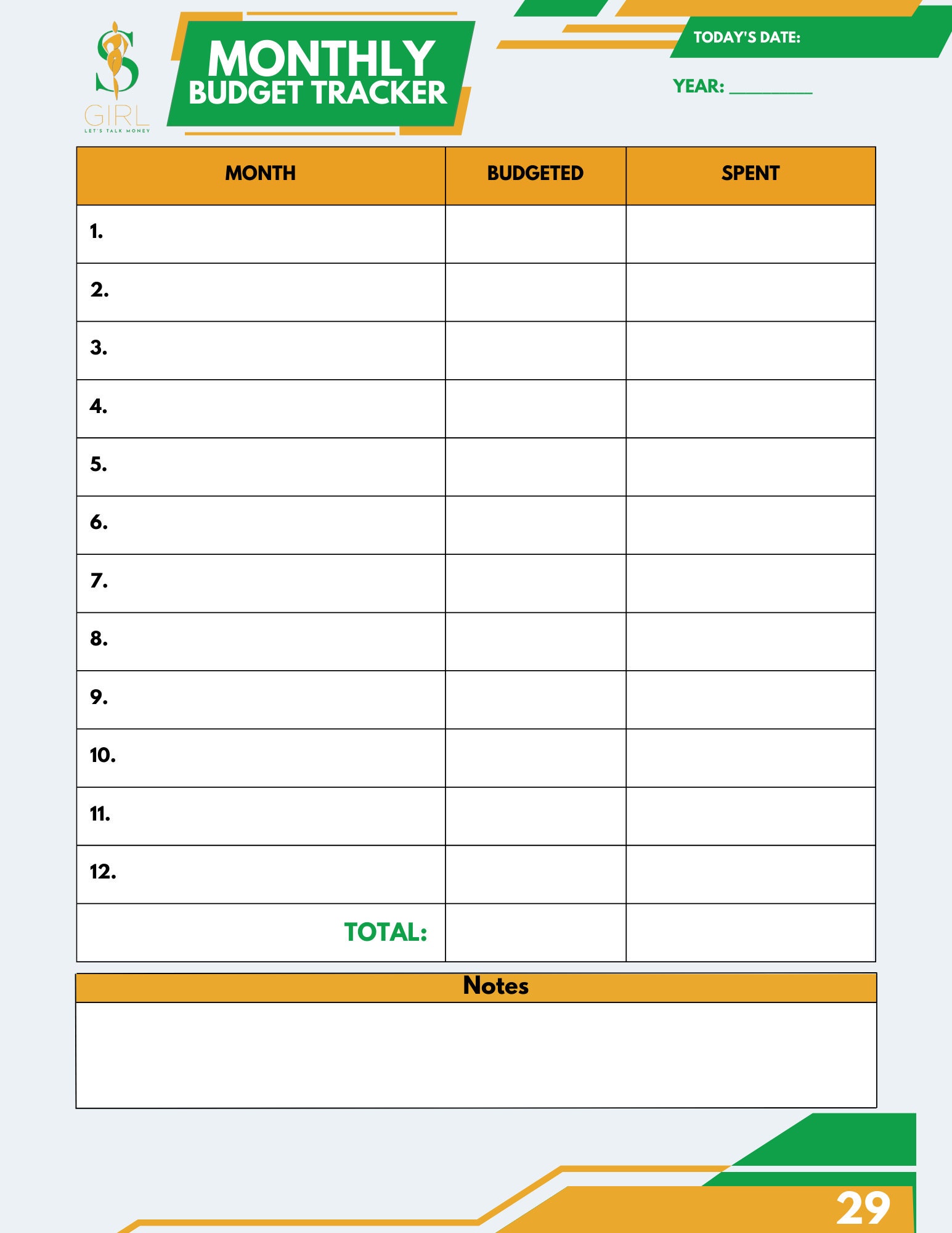 Printable Monthly Budget Tracker Financial Organizer Digital Print PDF ...