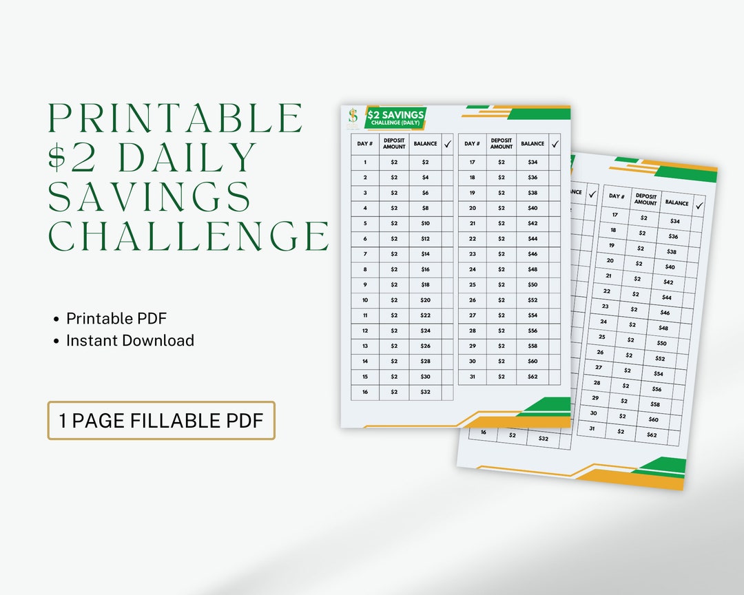 Printable Daily Savings Challenge Planner: Money & Cash Budget (PDF) - Etsy