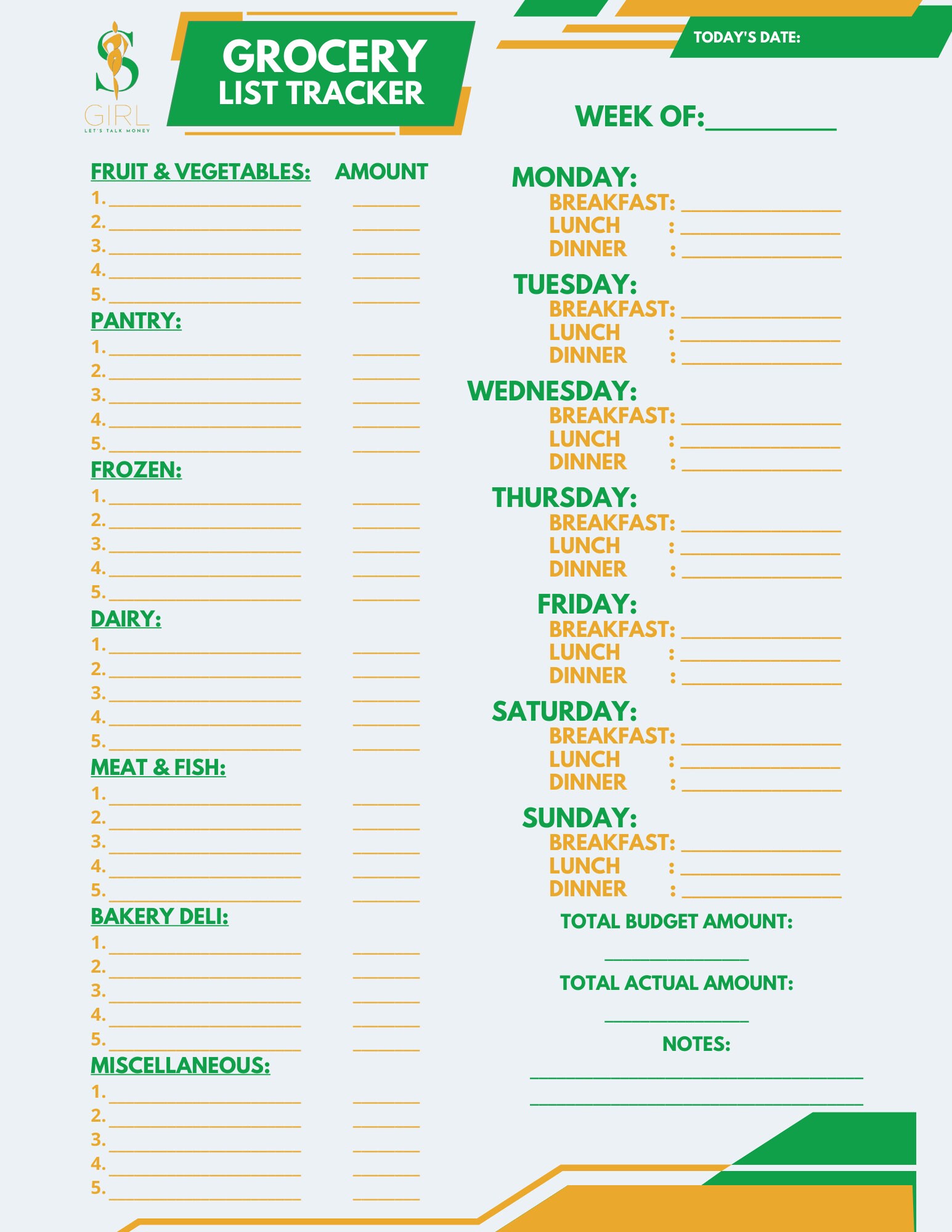 Daily Meal Planner and Grocery List Notebook Recipe Planner Shopping ...