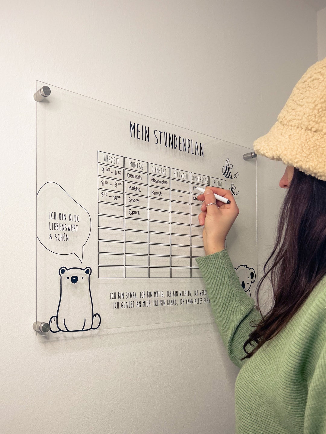 Personalized Timetable, Timetable Personalized and Wipeable, Writable ...