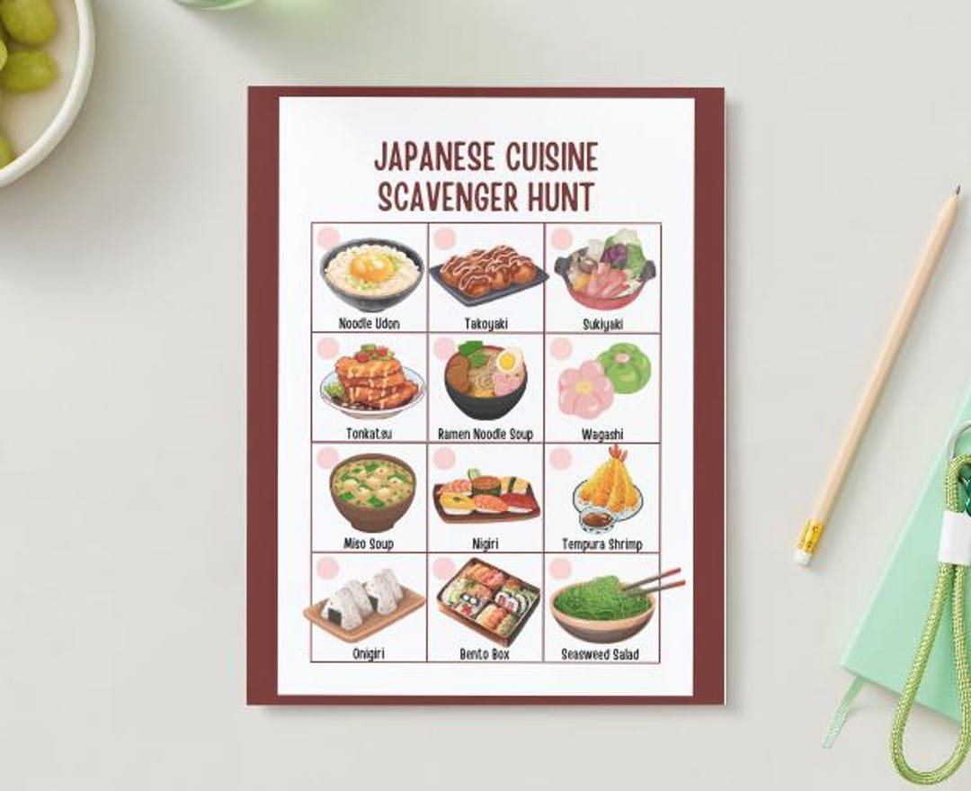 Japanese Foods Scavenger Hunt | Japan Cuisine Activity | PDF Download ...