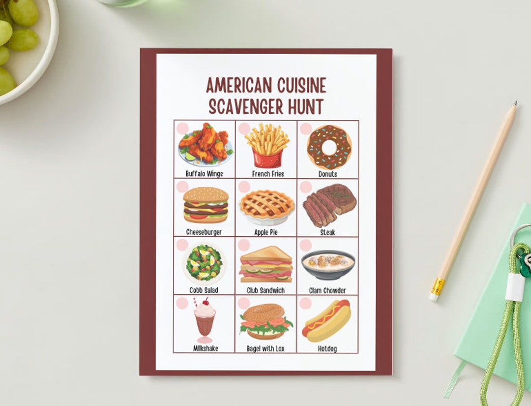 American Foods Scavenger Hunt | American Cuisine Activity | PDF ...