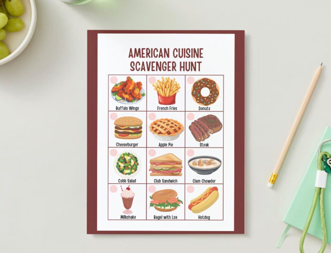 American Foods Scavenger Hunt | Printable Cuisine Activity (PDF ...