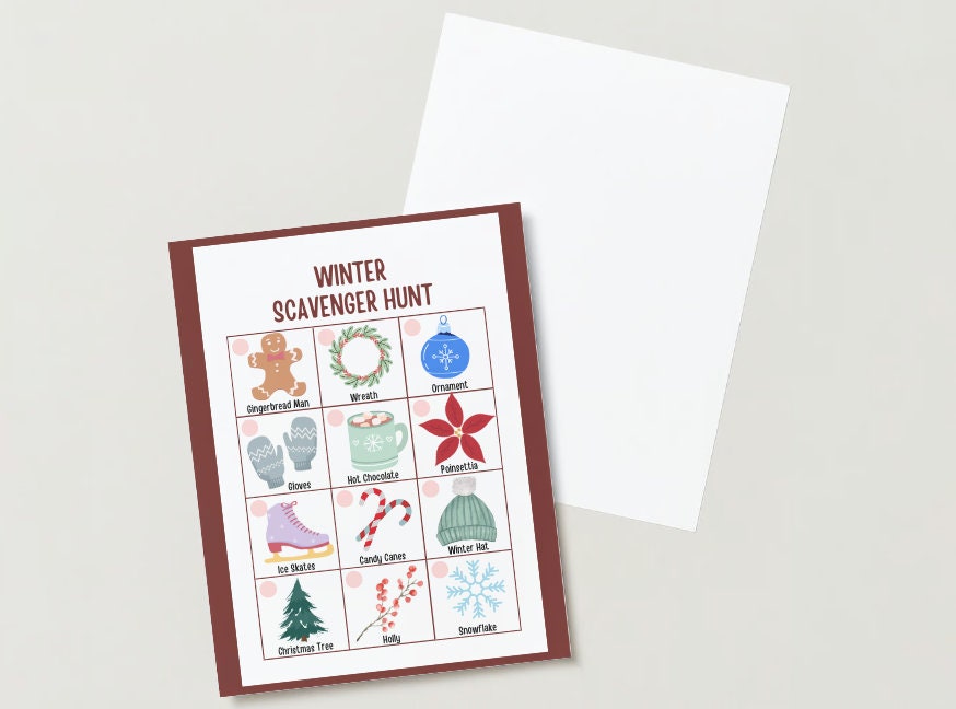 Winter Scavenger Hunt | Winter Activity for Kids | I-spy Nature Game ...