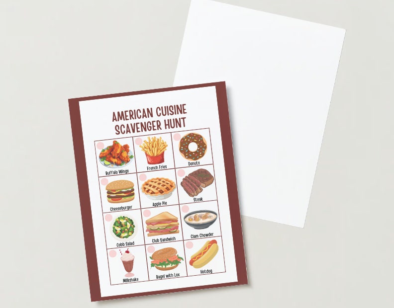 American Foods Scavenger Hunt | American Cuisine Activity | PDF ...