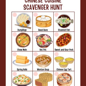Chinese Foods Scavenger Hunt | Chinese Cuisine Activity | PDF Download ...
