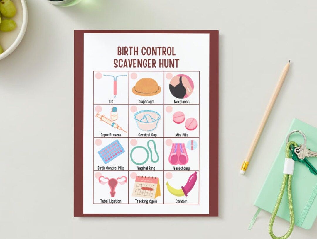 Birth Control Scavenger Hunt | Sex Education Activity | Birth Control ...