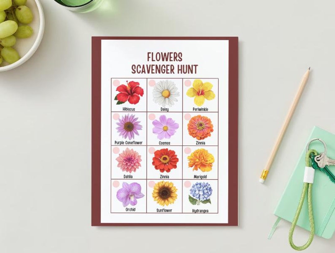 Flowers Scavenger Hunt | Flowers Activity for Kids | Digital Download ...
