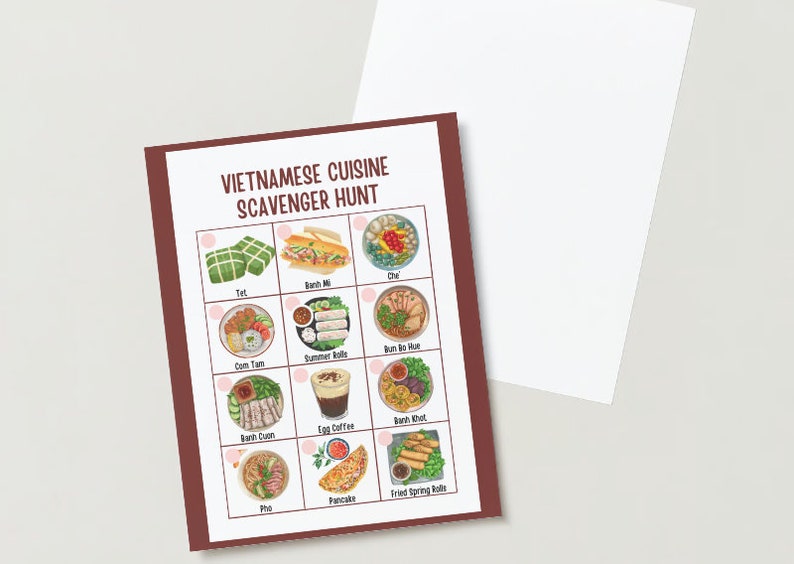 Vietnamese Foods Scavenger Hunt | Vietnamese Cuisine Activity | PDF ...