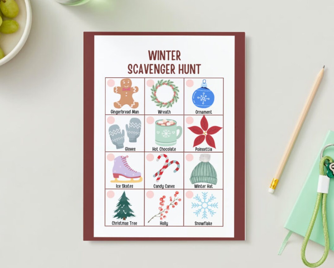 Winter Scavenger Hunt | Winter Activity for Kids | I-spy Nature Game ...