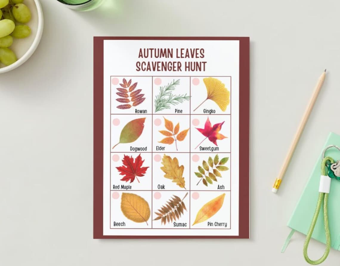 Autumn Leaf Hunt | Scavenger Hunt for Kids | Nature Game | Nature Walk ...