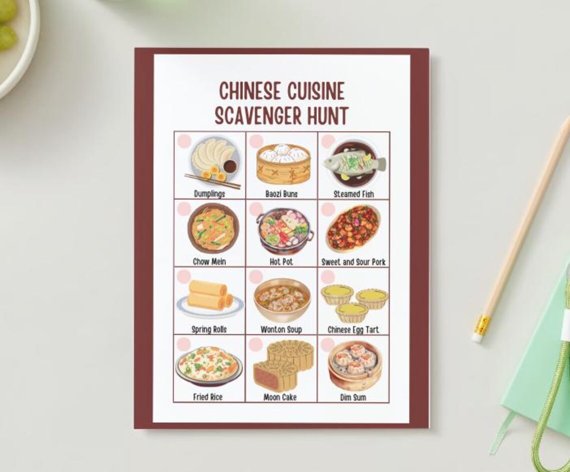 Chinese Foods Scavenger Hunt | Chinese Cuisine Activity | PDF Download ...