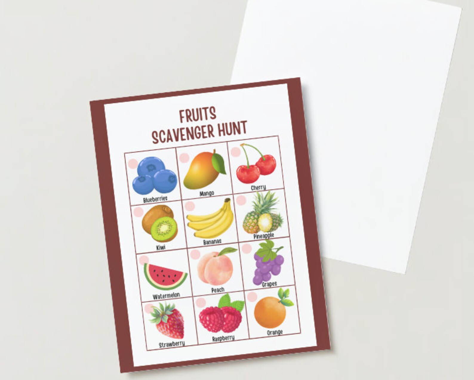 Fruits Scavenger Hunt | Grocery Store Activity for Kids | Fruit ...