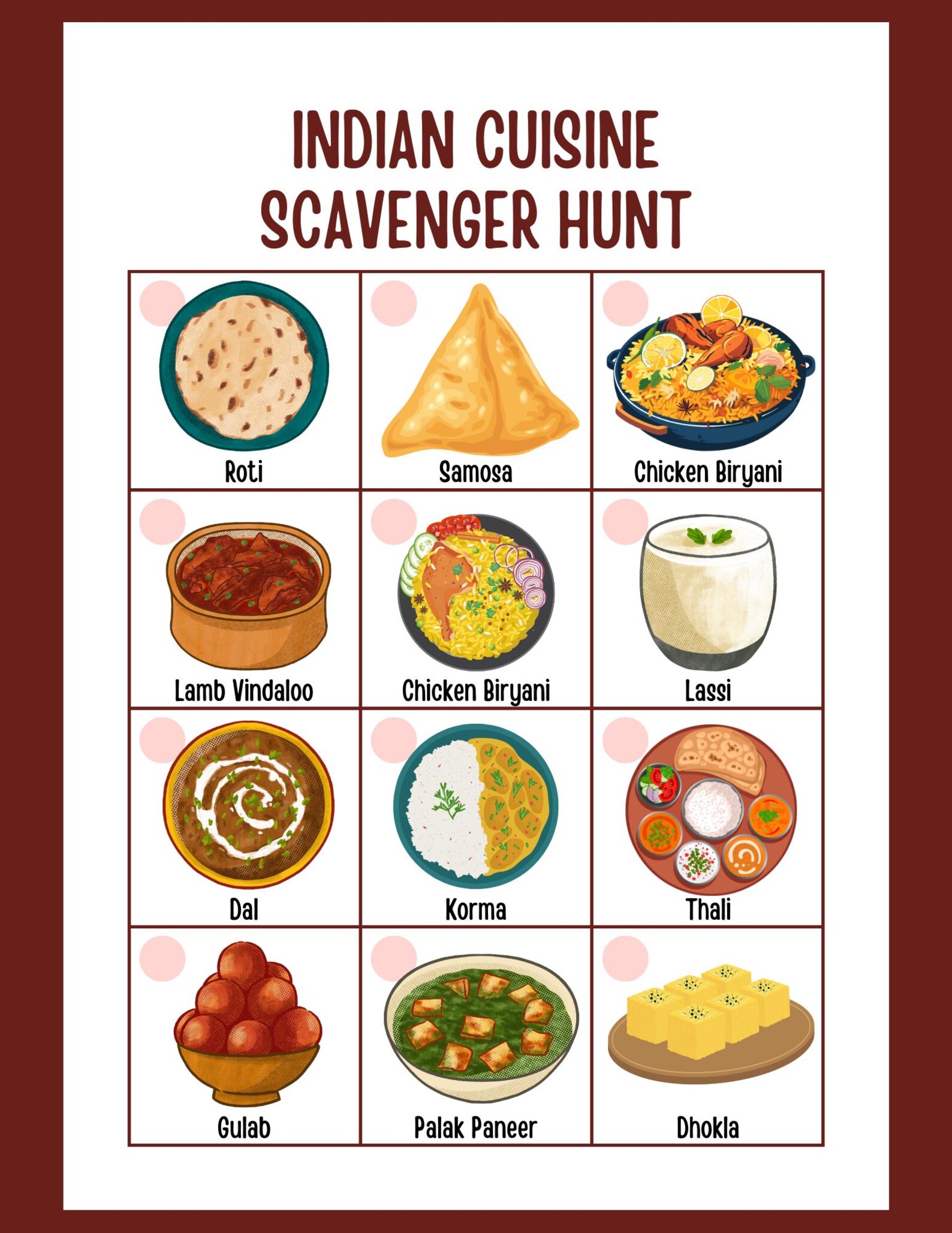 Indian Foods Scavenger Hunt | Indian Cuisine Activity | PDF Download ...