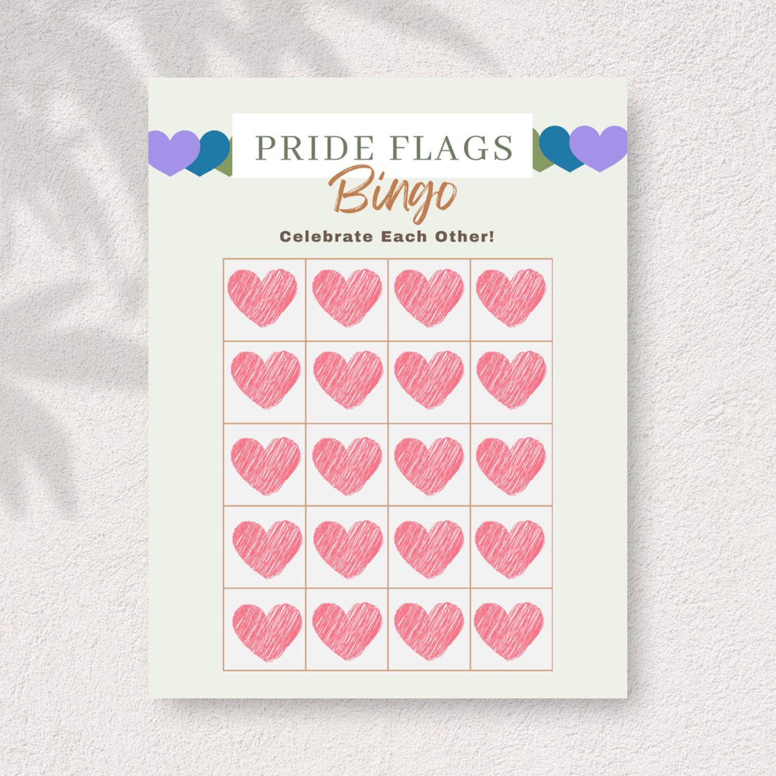 Pride Flag Bingo Flags of the Pride Movement LGBTQIA+ Bingo Game ...