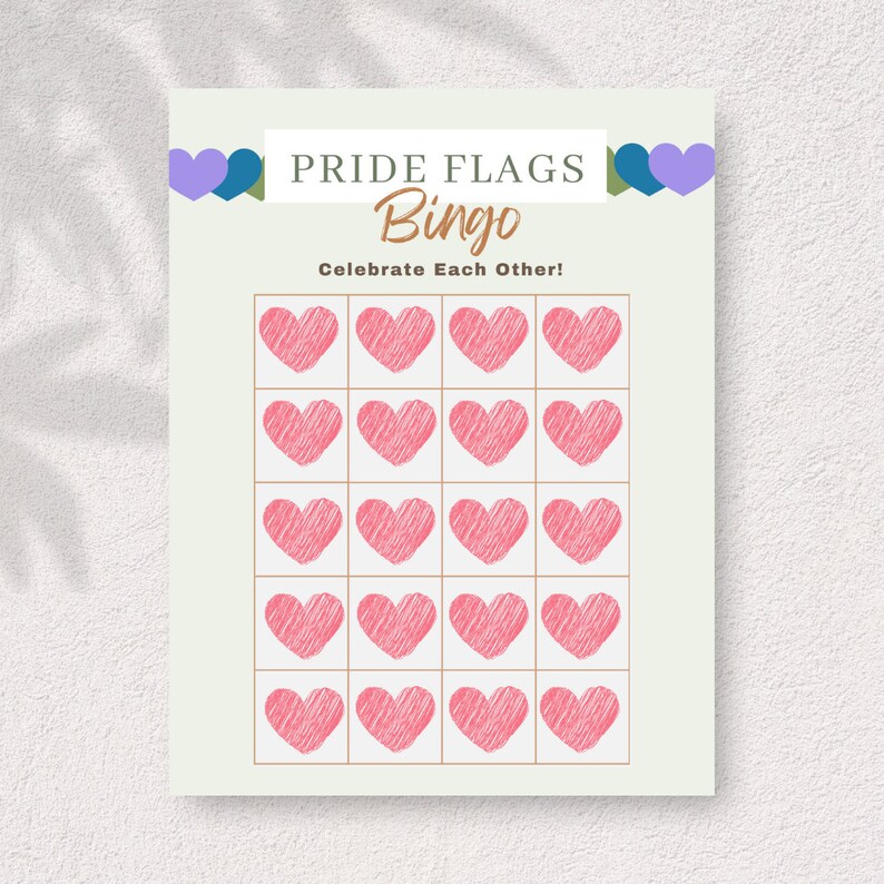 Pride Flag Bingo Flags of the Pride Movement LGBTQIA+ Bingo Game ...