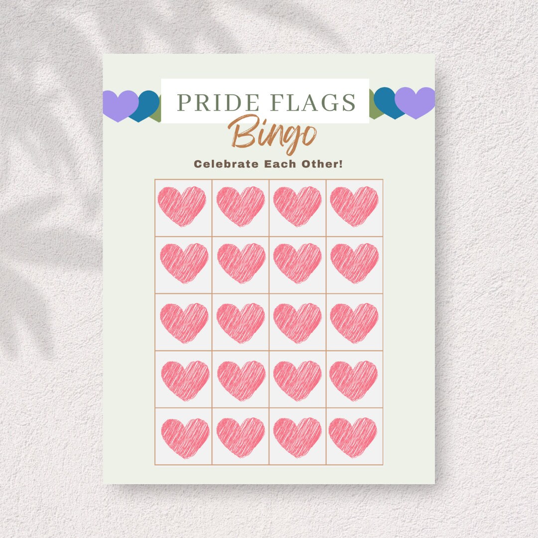Pride Flag Bingo Flags of the Pride Movement LGBTQIA+ Bingo Game ...