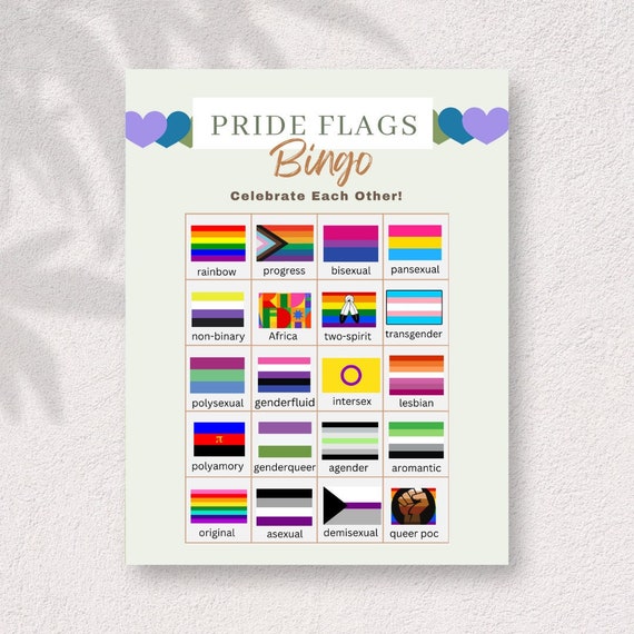 Buy Pride Flag BINGO Printable Party Game LGBTQIA // BINGO Cards💀 ...