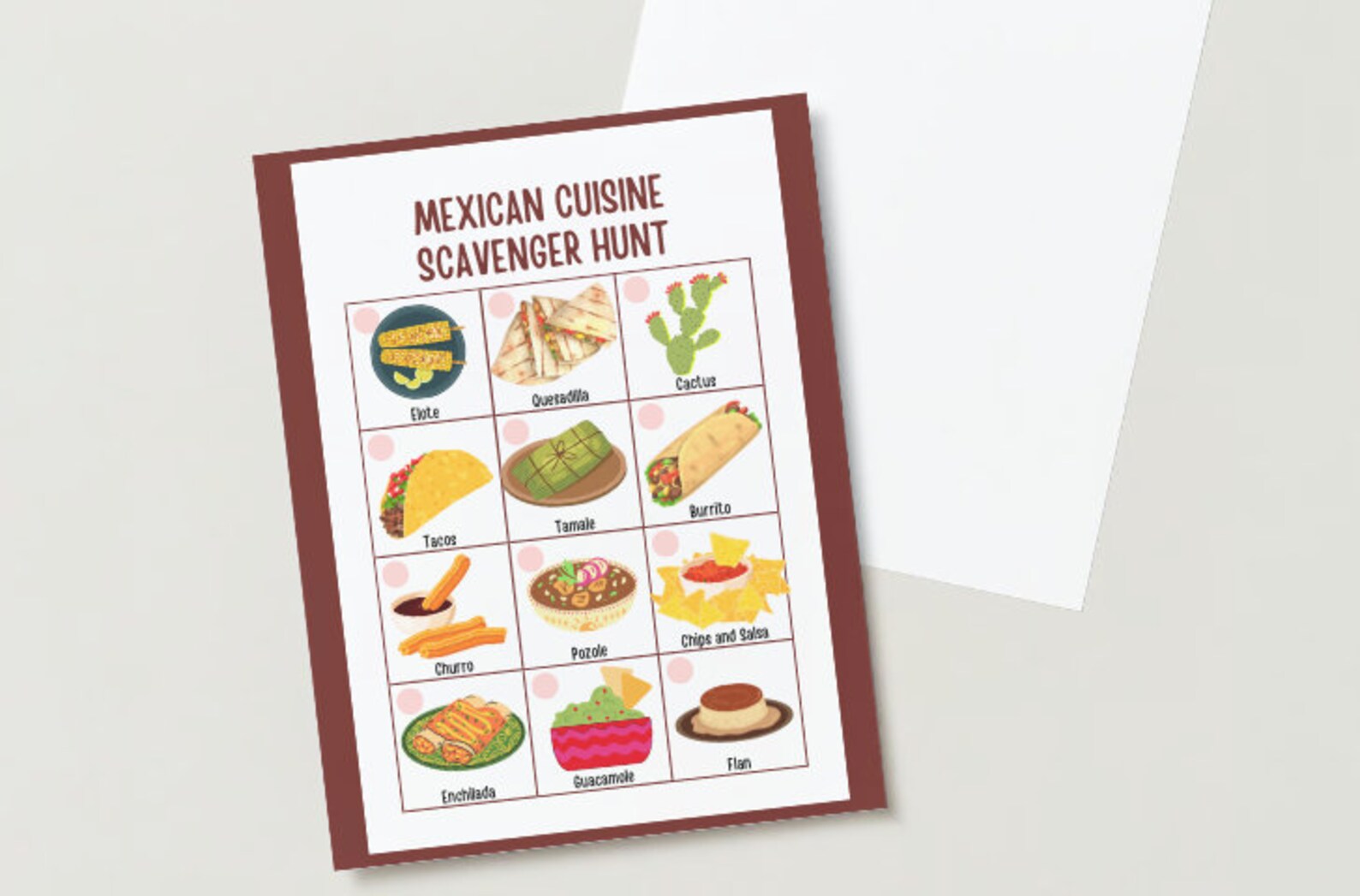 Mexican Foods Scavenger Hunt | Mexican Cuisine Activity | PDF Download ...