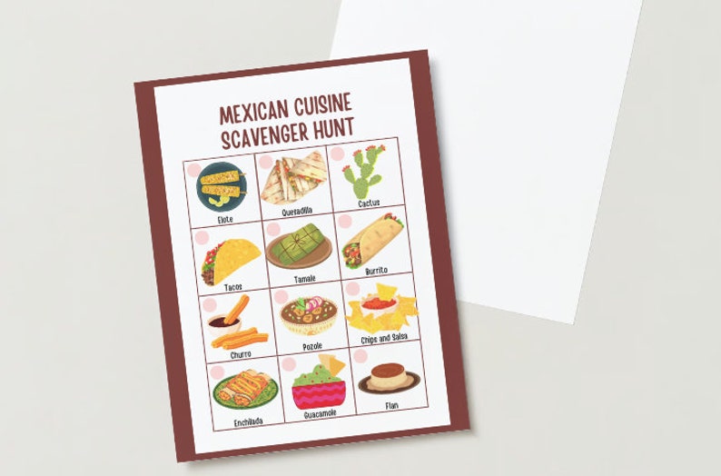Mexican Food Scavenger Hunt | Cuisine Activity (PDF Download) - Etsy