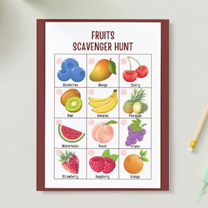 Fruits Scavenger Hunt | Grocery Store Activity for Kids | Fruit ...