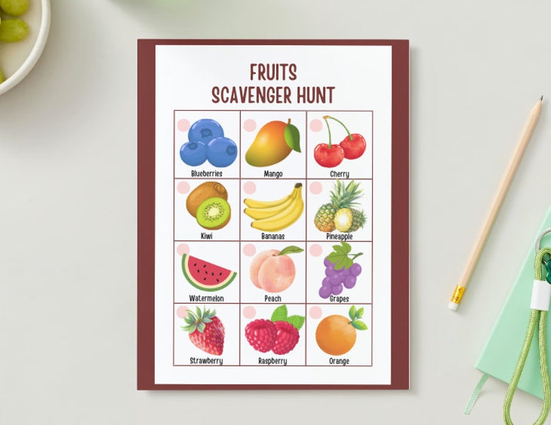 Fruits Scavenger Hunt | Grocery Store Activity for Kids | Fruit ...
