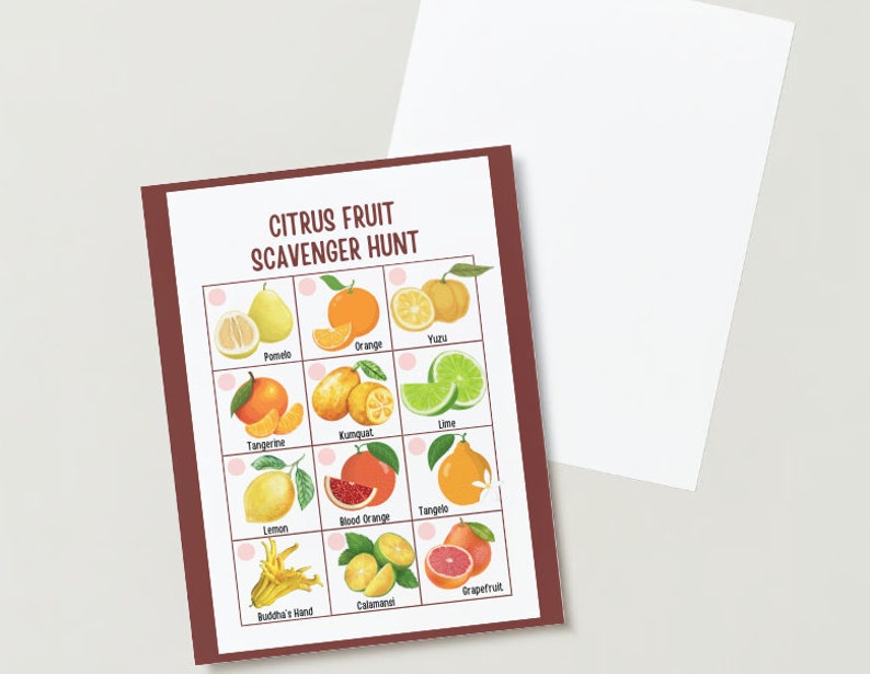 Citrus Fruits Scavenger Hunt | Fruit Activity for Kids | Citrus Fruits ...