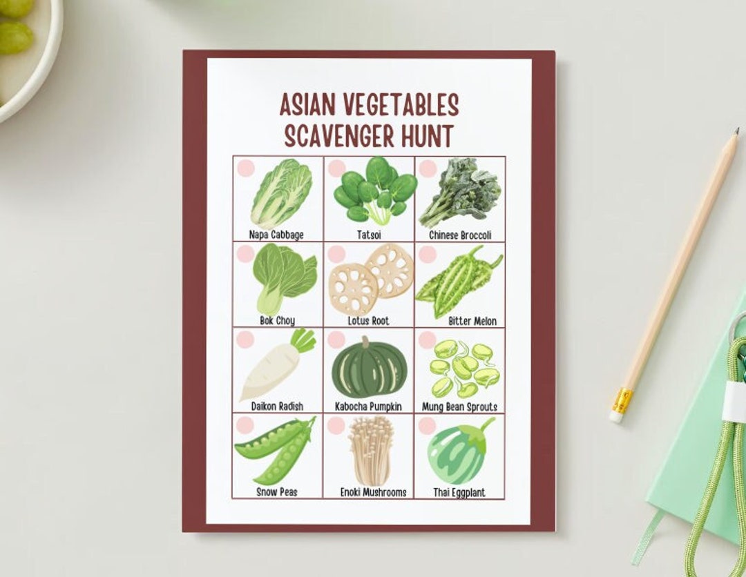 Asian Vegetables Scavenger Hunt | Vegetable Activity for Kids ...