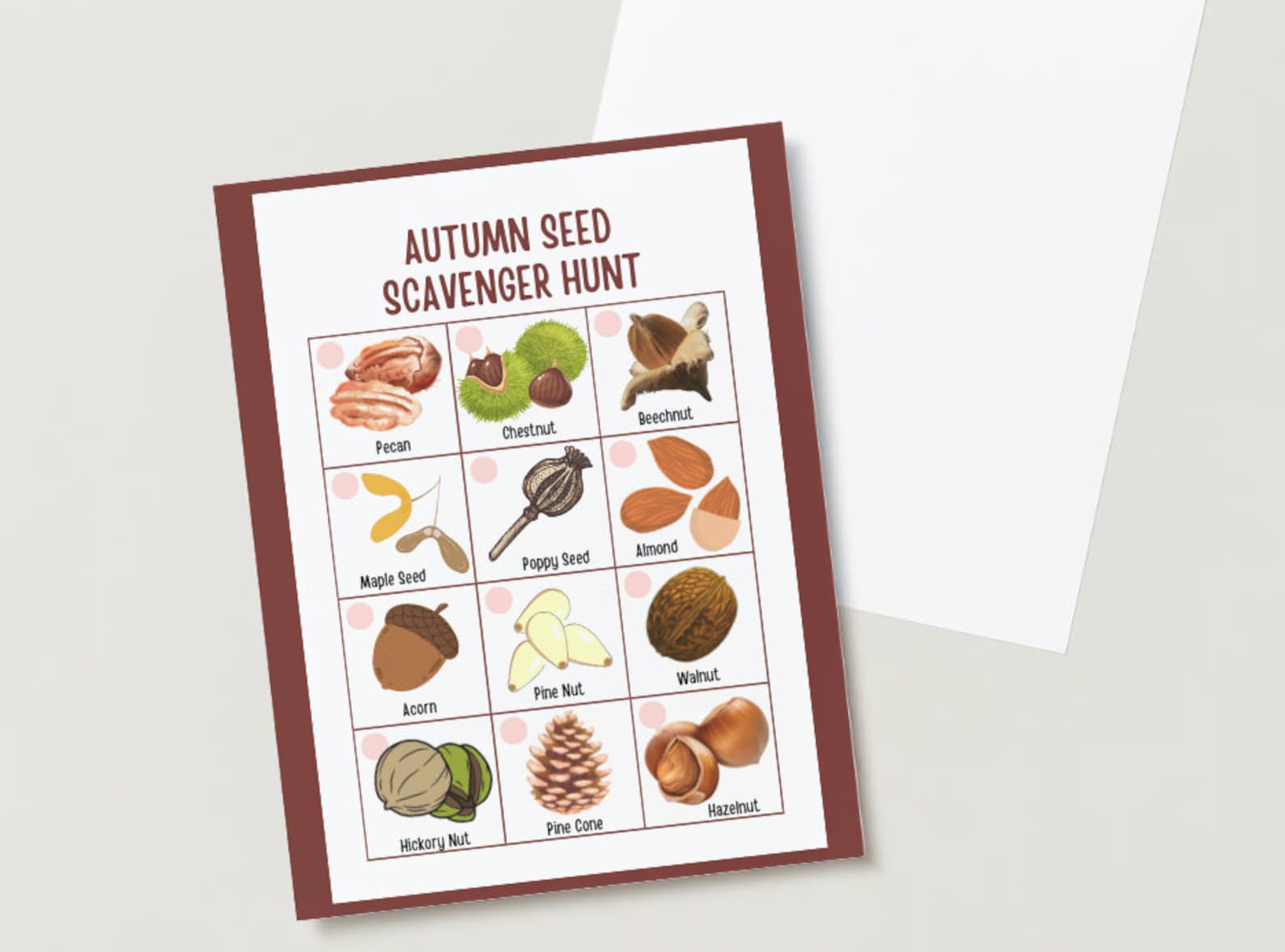 Autumn Seed Scavenger Hunt for Kids | Nature I-spy (digital Download ...
