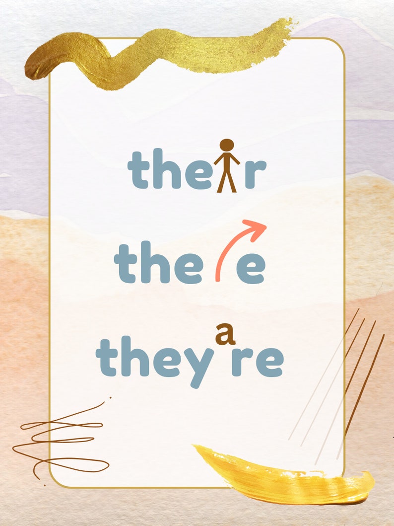 Their There They're Poster - Etsy Their There They're Poster - Etsy