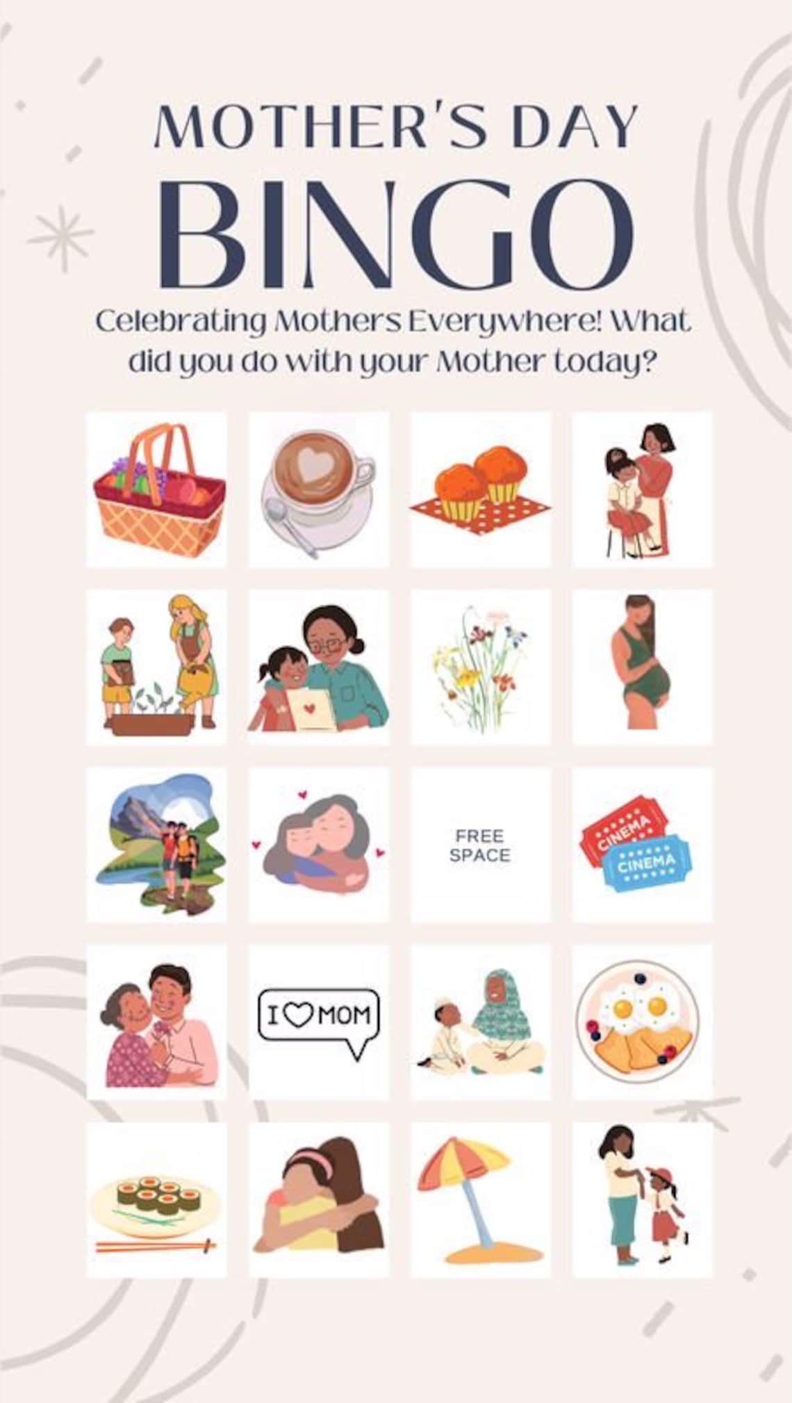 Mother's Day Bingo Game - 9 Printable Bingo Cards - I Love Mom ...