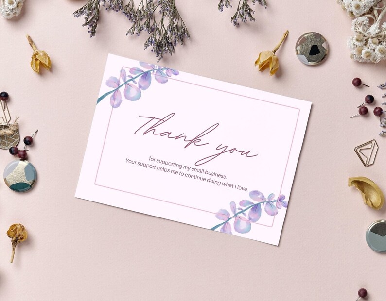 Digital Thank You Card for Small Business Instant PDF - Etsy