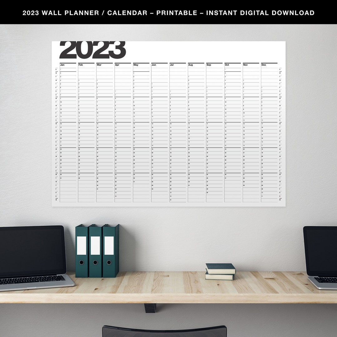 2023 Large Wall Planner Printable PDF Wall Calendar Monthly Planner ...