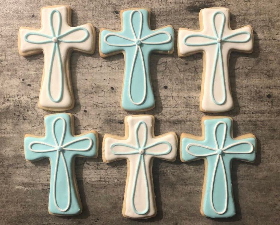 1 Dozen Religious Cross Cookies | Baptism, Christening, Confirmation ...