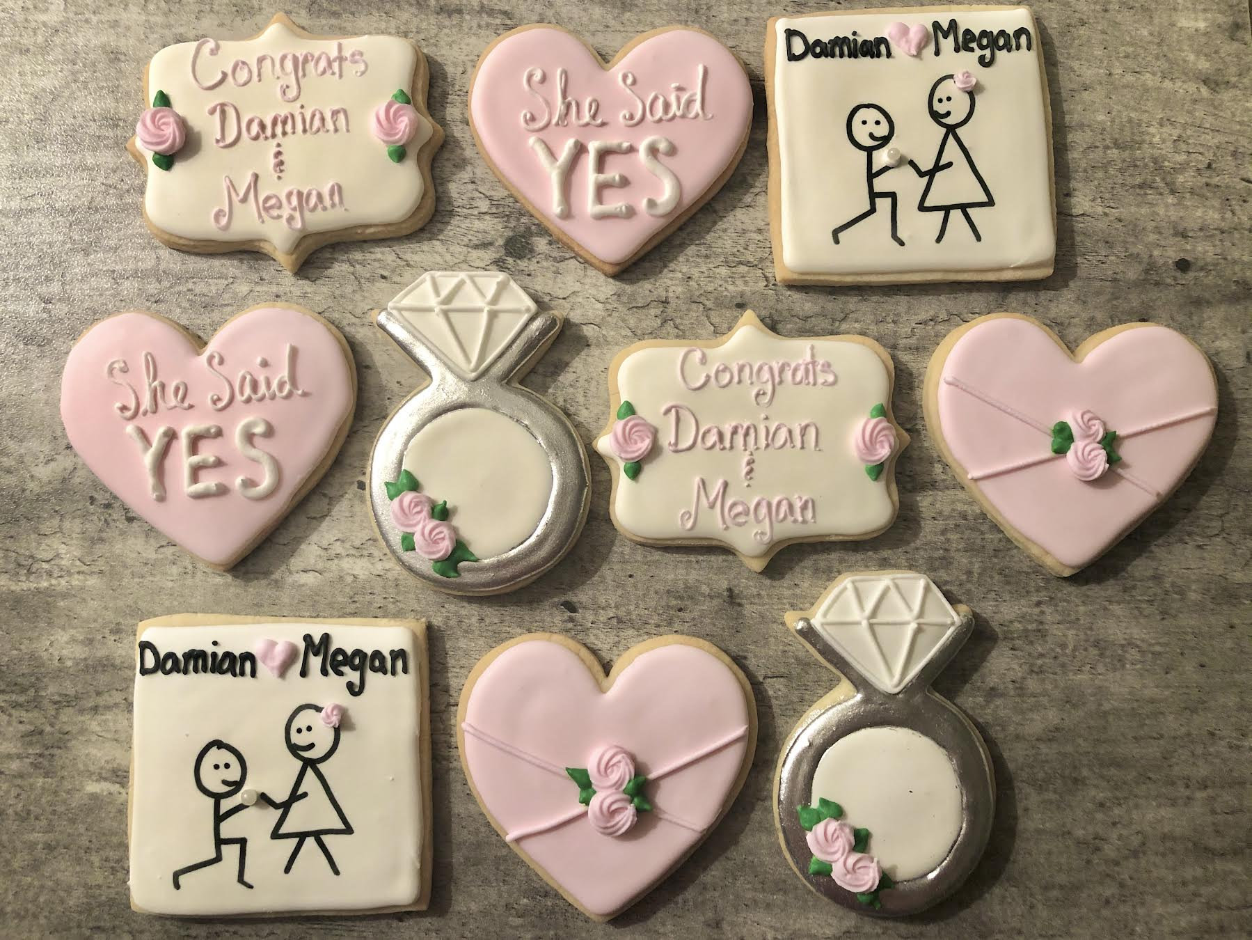 1 Dozen Engagement Cookies | Bridal - Etsy