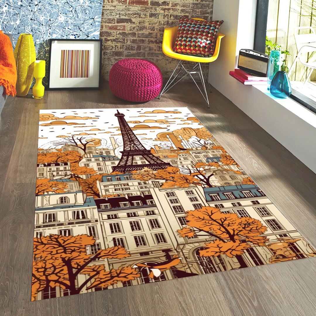 Eiffel Tower Rug Parris Carpet Parisian Autumn Rug Parris - Etsy