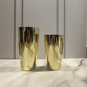 Gold Plated Cocktail Boston Shaker - Etsy