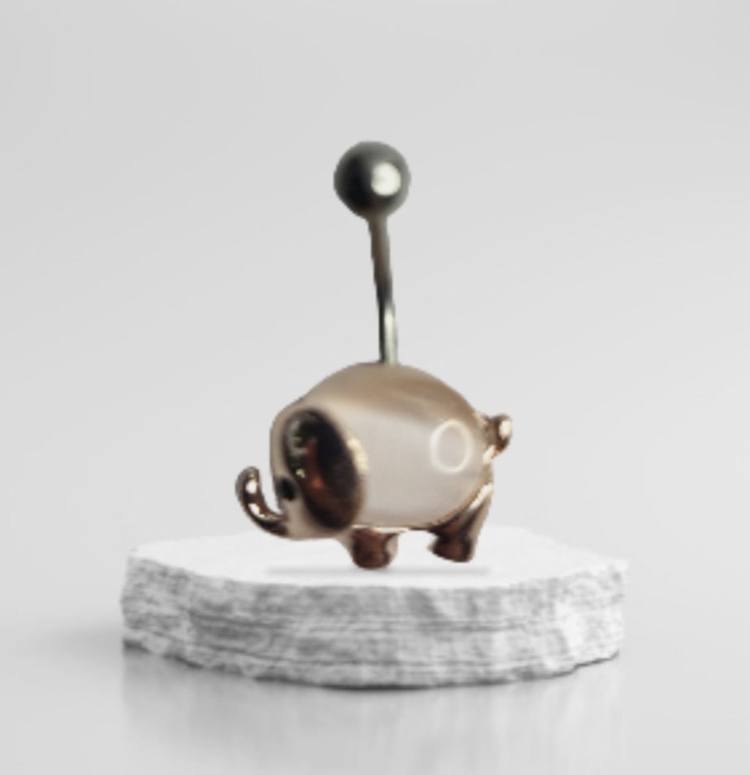 Cute Opal Elephant Design Bellybar,naval Ring - Etsy