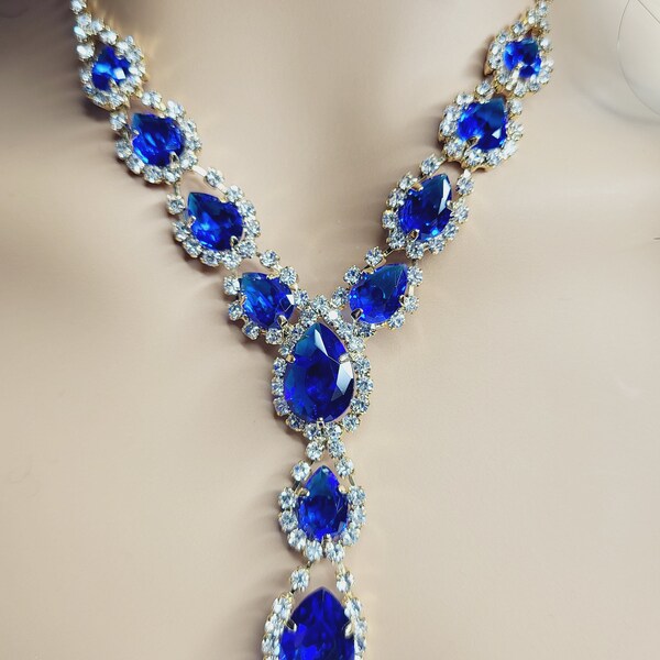 Royal Blue Necklace - Etsy