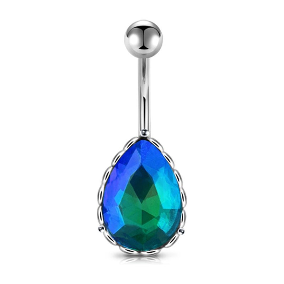 Aesthetic Round Heart Belly Bar, Love Belly Rings for Girls, Small Blue ...