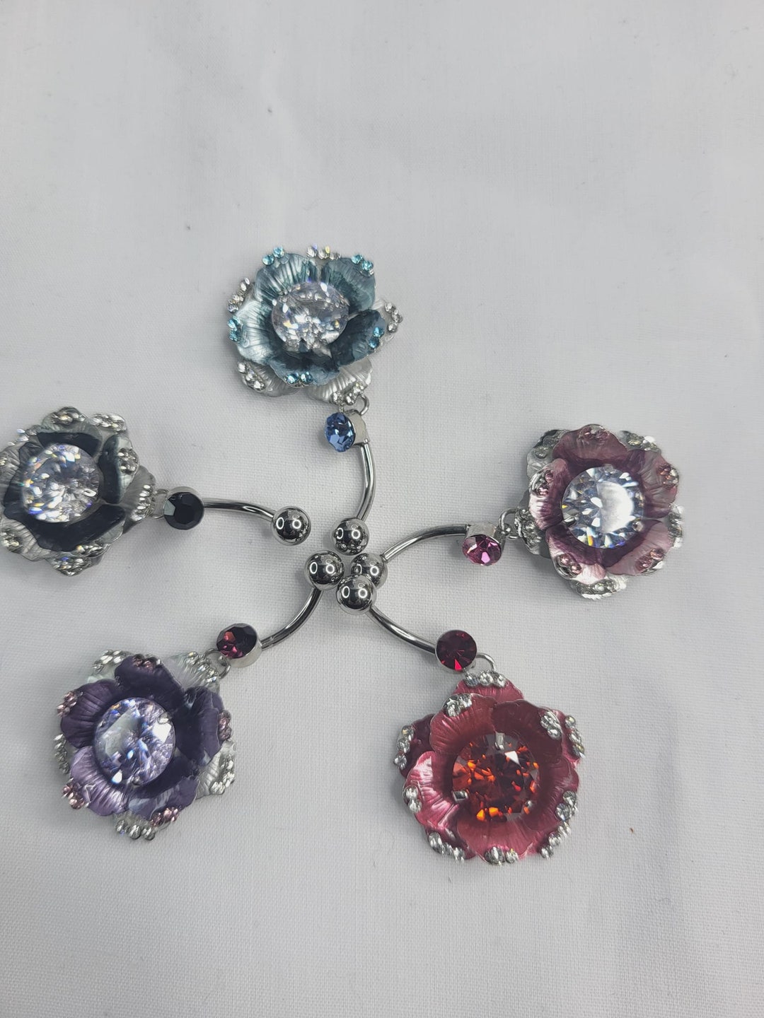 Aesthetic Rose Flower Belly Buttons, Rose Belly Rings for Girls, Small ...