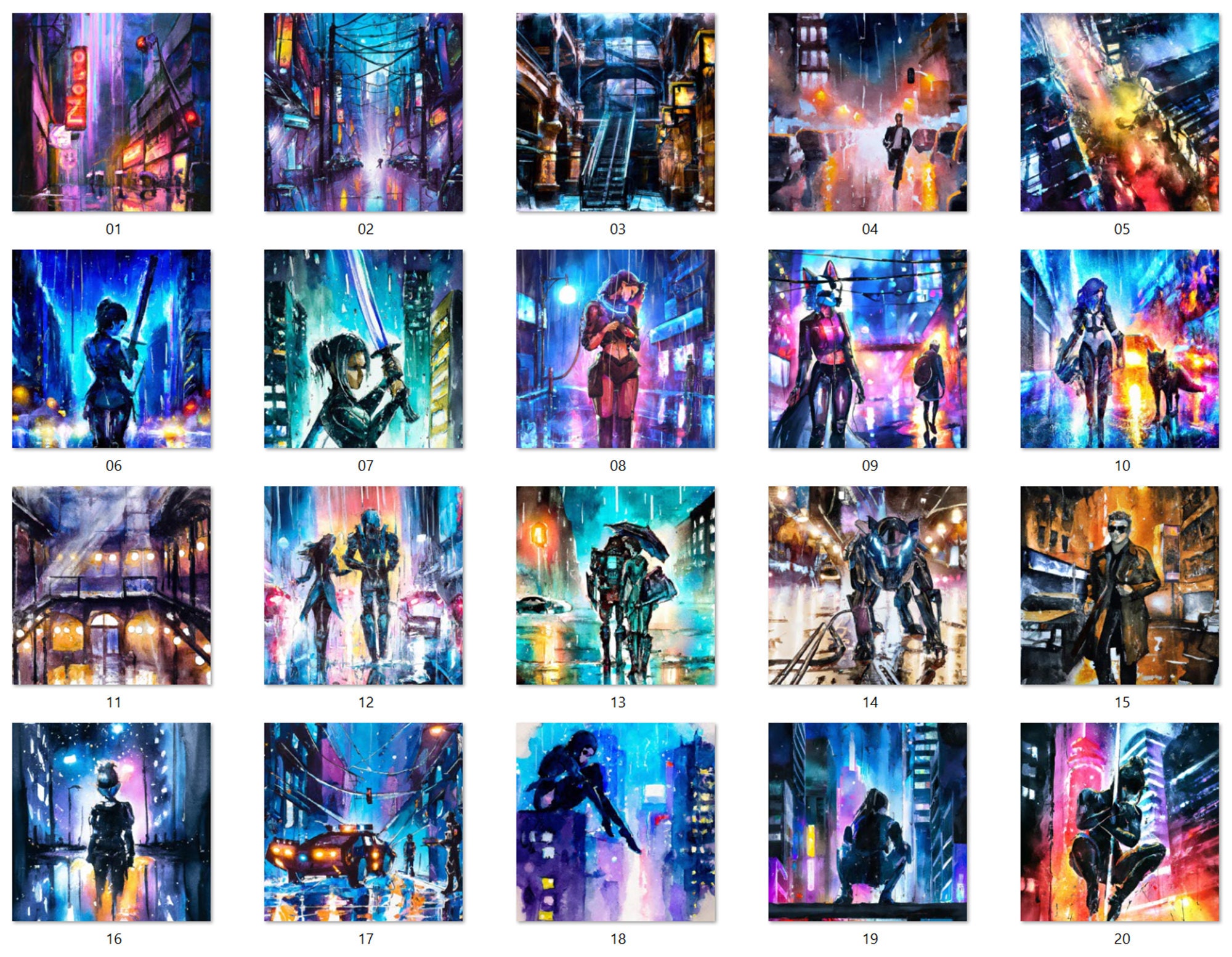 20 Stunning Original Cyberpunk Artworks for Printing [DIGITAL DOWNLOAD ...