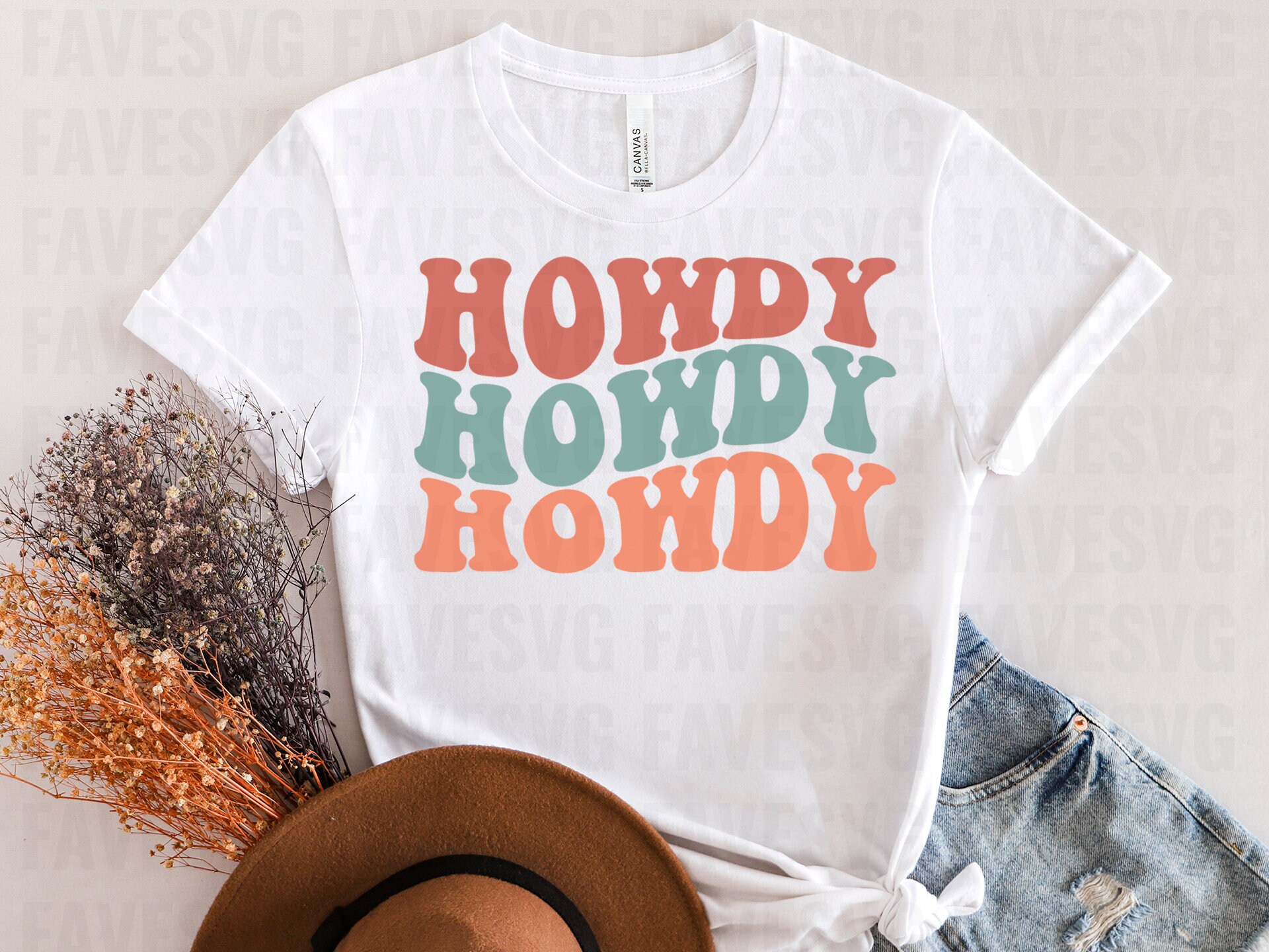 Howdy Svg, Cowgirl Svg, Cowboy Svg, Southern Svg, Wavy Stacked Letters ...
