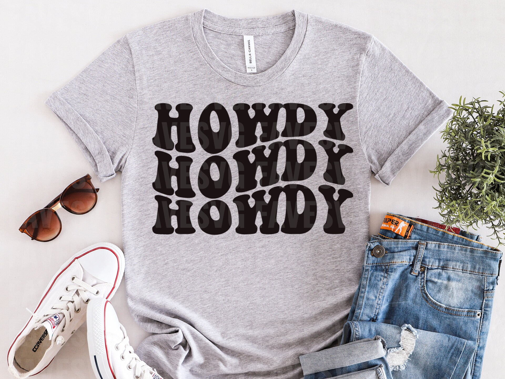 Howdy Svg, Cowgirl Svg, Cowboy Svg, Southern Svg, Wavy Stacked Letters ...