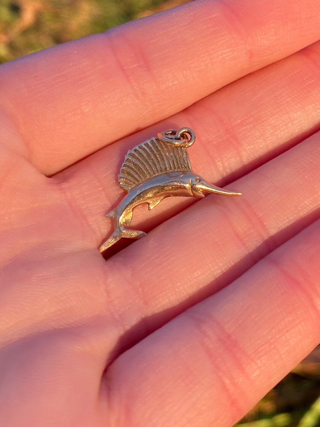 Vintage 14k Yellow Gold Pacific Sailfish Marlin Charm - Etsy