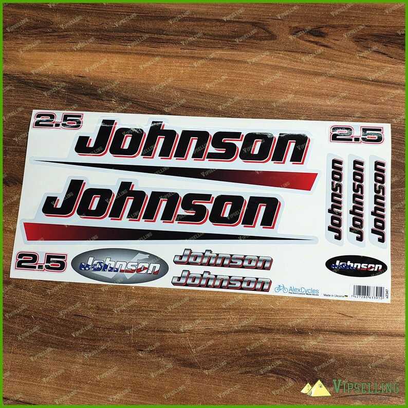 JOHNSON Outboard Motor 2.5HP 3.5HP Replacement Die Cut Stickers Decals ...