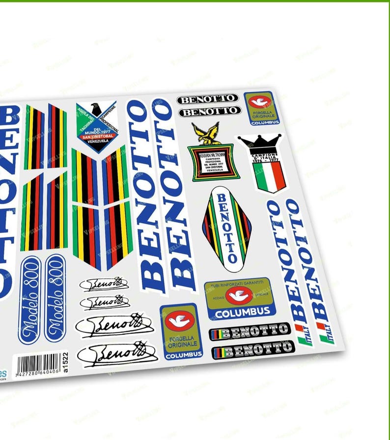 Benotto Modelo 800 Campagnolo Vintage Decals Stickers Set - Etsy